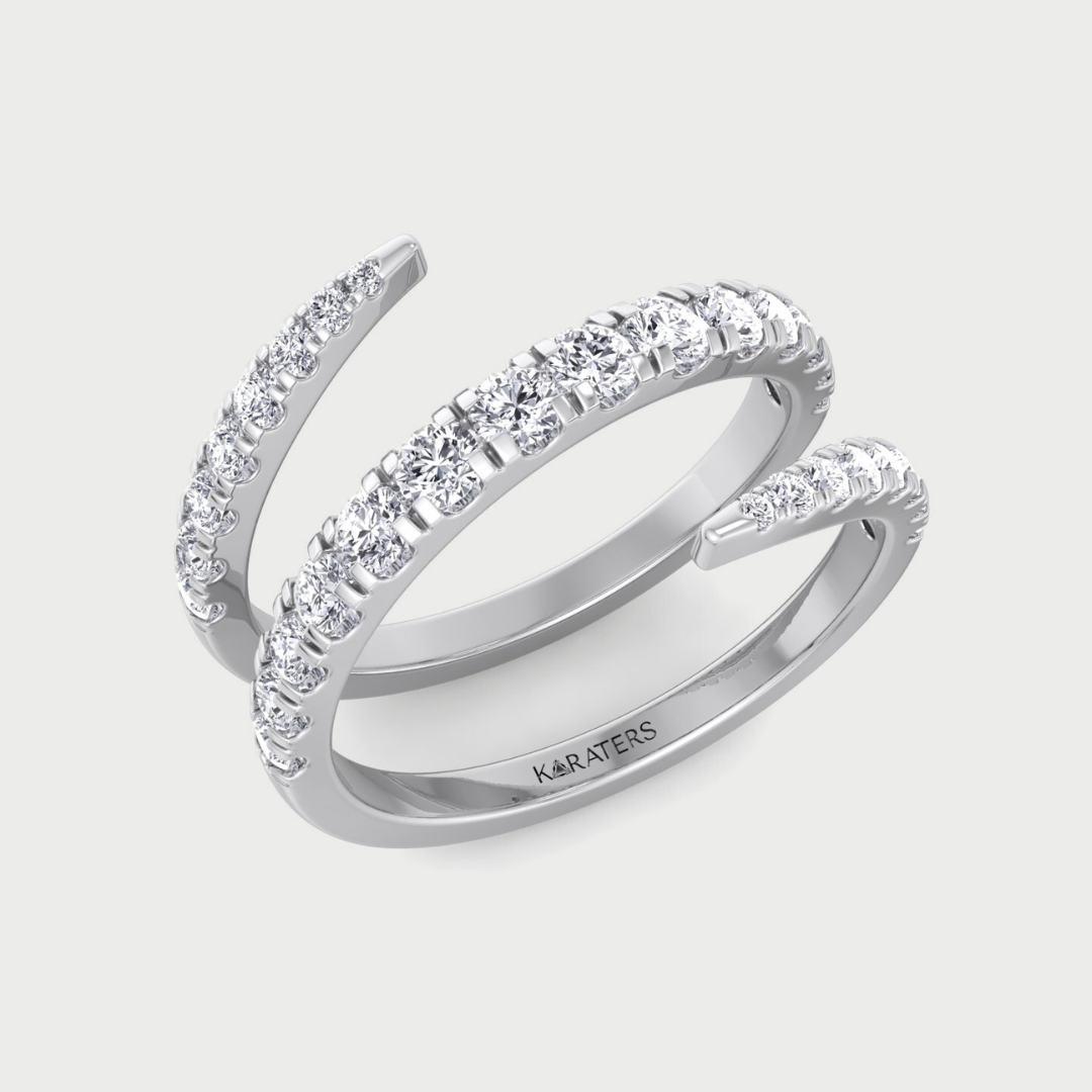 Lab-Grown Diamond Wedding Band with Sparkling Swirls – Karaters