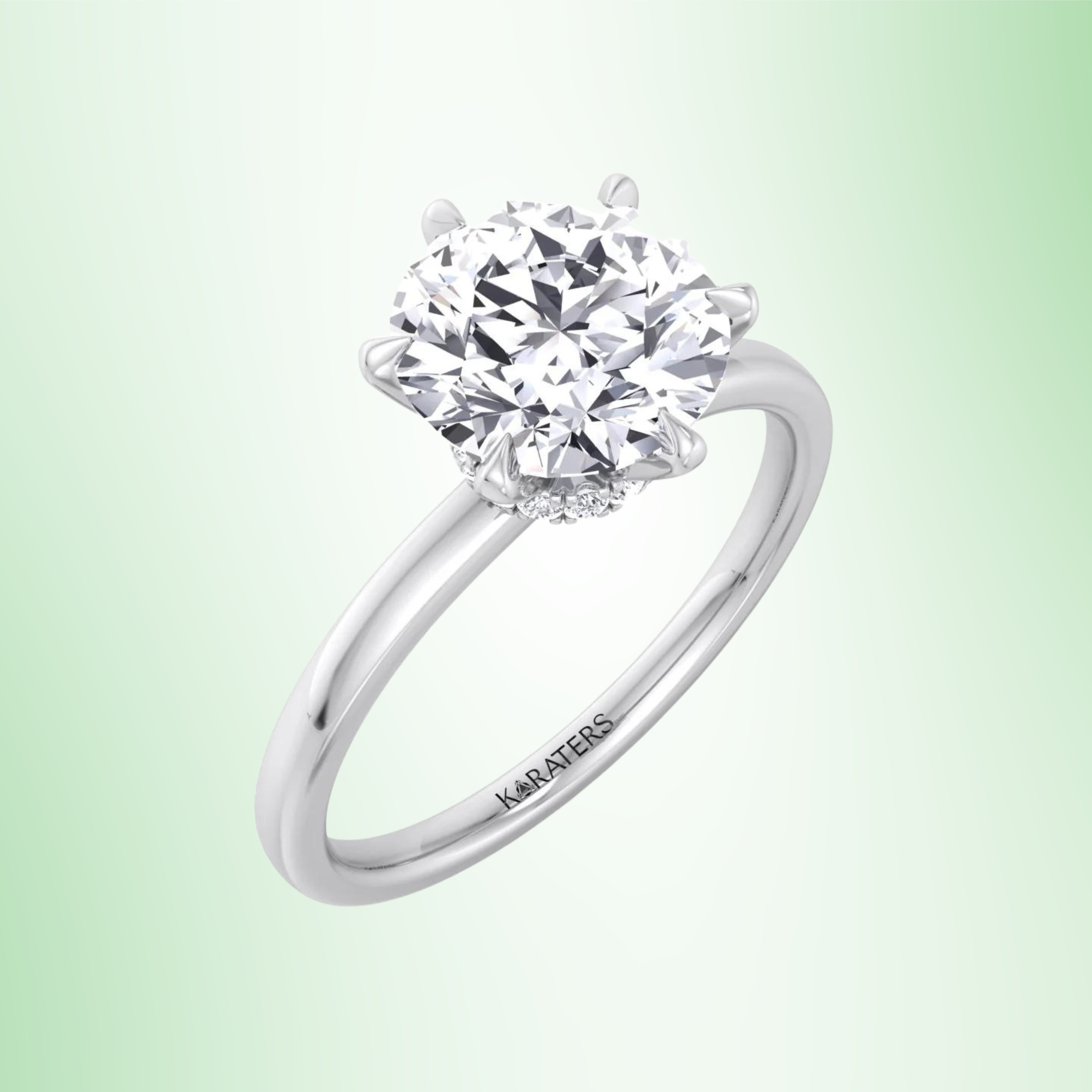 Avani - Round Cut Lab Grown Diamond Six Prong Solitaire Engagement Rin ...