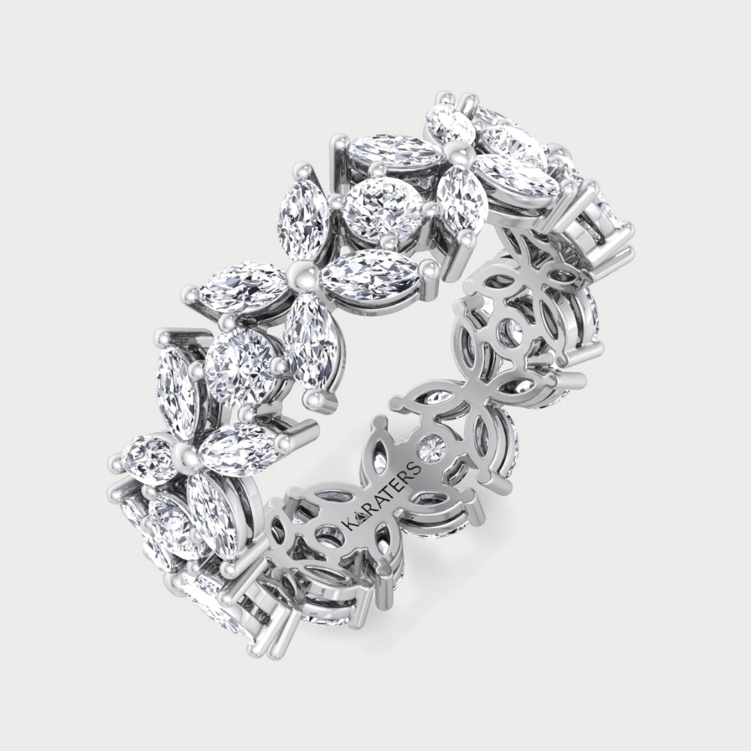 Marquise & Round Diamond Eternity Band